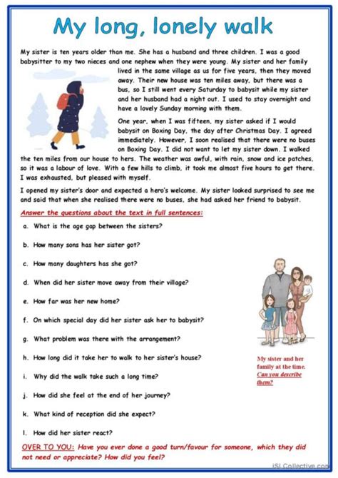 2 My Sister Reading Comprehension English Esl Worksheets Pdf