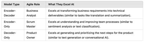 Understanding Agile Roles Through Ai Comparing Encoder Decoder