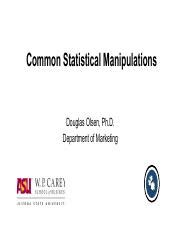 Statistical Manipulations Transforming And Combining Variables