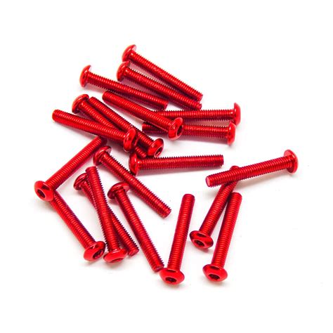 20pcs M3x20mm Button Head Screws Anodized 6063 Aluminum Hex Socket Re