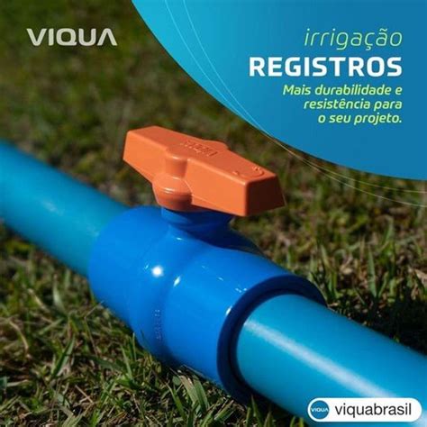 Registro Esfera Roscavel 1 Polegadas Irrigação Azul Viqua Carrefour