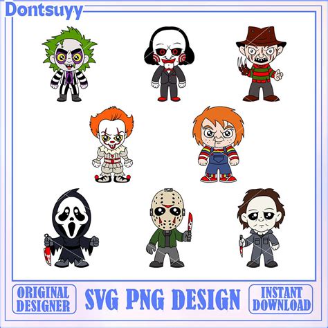 Horror Movies Chibi Characters Svg Bundle Horror Movies Svg High Quality Svg And Png Files