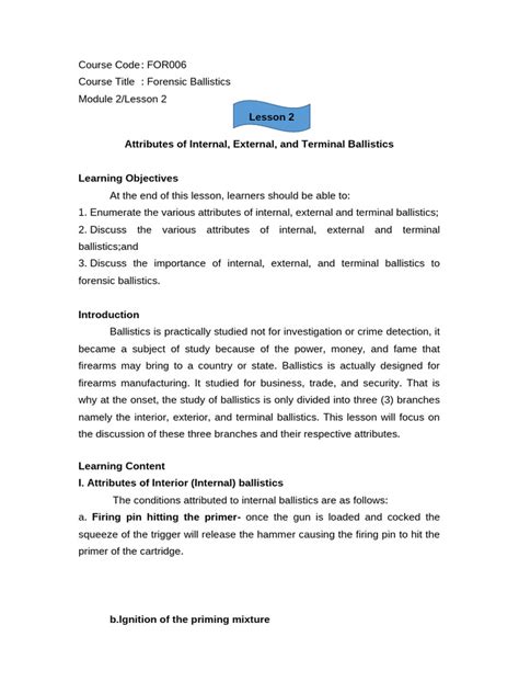 Lesson 2 Pdf Gun Barrel Bullet