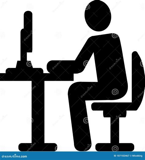 Programmer Pictogram Symbol Cartoon Vector 107102467