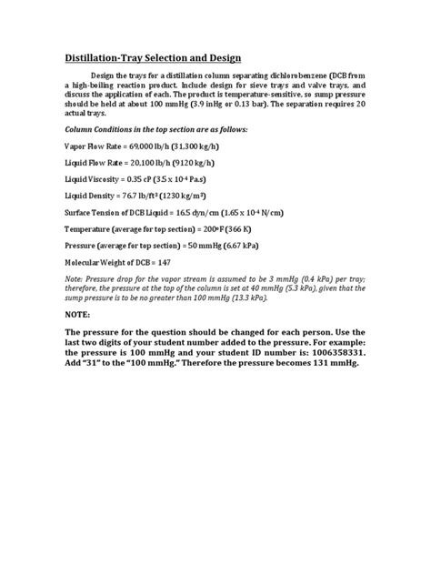 PDF Distillation Column Design Exercise Pdf DOKUMEN TIPS