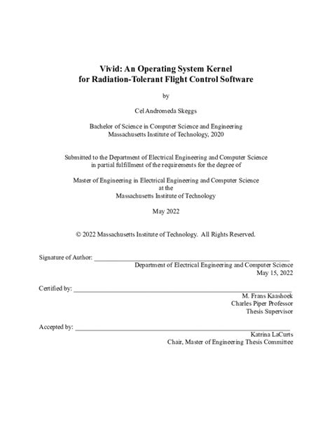 Fillable Online Pdos Csail Mit Vivid An Operating System Kernel For Radiation Tolerant Fax