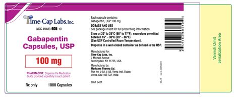 Gabapentin Time Cap Laboratories Inc Fda Package Insert
