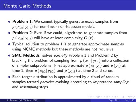 Sequential Monte Carlo Methods For Bayesian Computation Arnaud Doucet