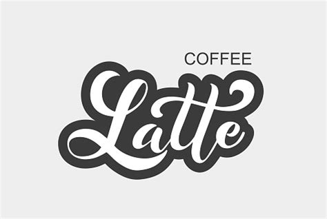 커피 라떼 손글씨 레터링 디자인 요소 카페 메뉴 커피숍 상점 광고 커피숍에 대한 템플릿과 개념 벡터 그림입니다 0명에 대한 스톡 벡터 아트 및 기타 이미지 Istock