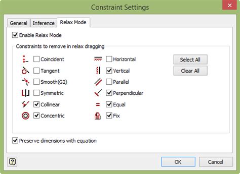 Relax Mode In Sketches For Inventor 2015