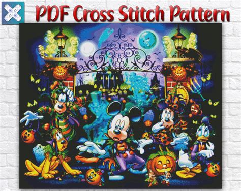 Disney Halloween Counted Cross Stitch Pattern Mickey And M Inspire