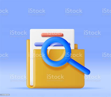 돋보기가 있는 3d 문서 폴더 0명에 대한 스톡 벡터 아트 및 기타 이미지 0명 3차원 형태 검색 Istock