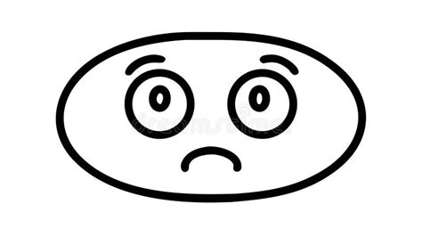Worried Or Concerned Face Emoji In Oval For Emotions Vector Design