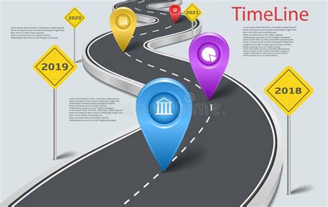 Vector Infographic World Map Road Timeline Layout Stock Vector