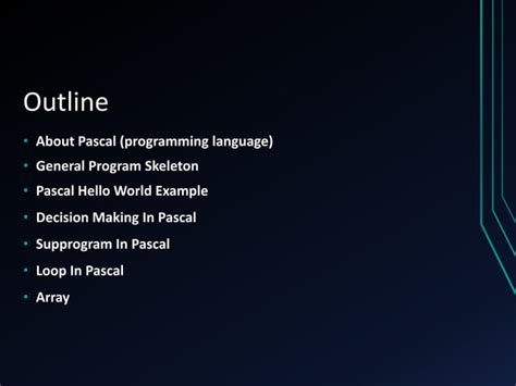 Pascal Programming Language Ppt