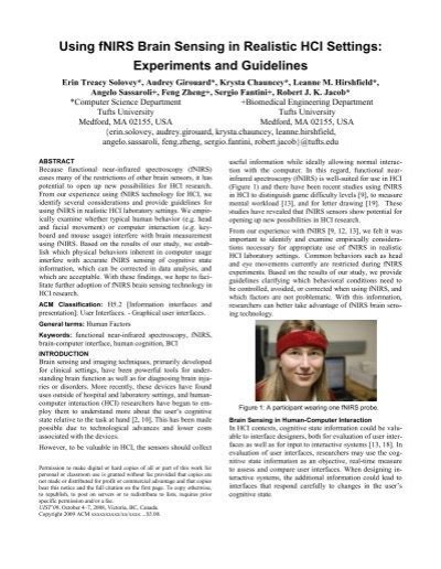 Using Fnirs Brain Sensing In Realistic Hci Settings Csail People