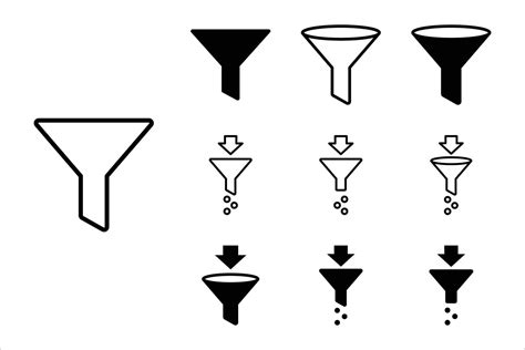Filter Funnel Icon Set Vector Design Template 13086854 Vector Art At