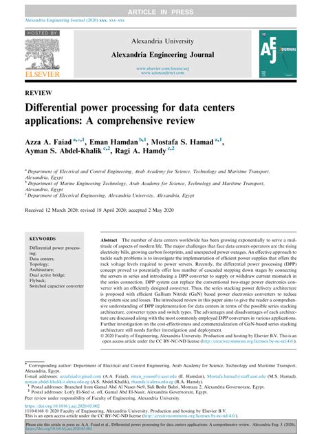 PDF Differential Power Processing For Data Centers Applications A Comprehensive Review