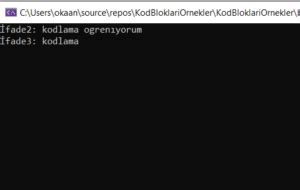 C String Metotlar Substring Kod Blokları