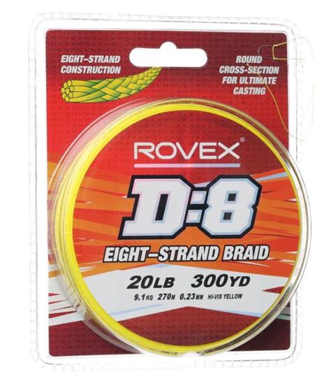 Rovex Braid D8 Hi Vis Yellow 300yd 20lb Outback Adventures