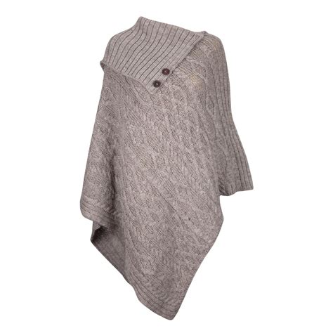 Ladies Long Neck Poncho J M Cooper Knitwear
