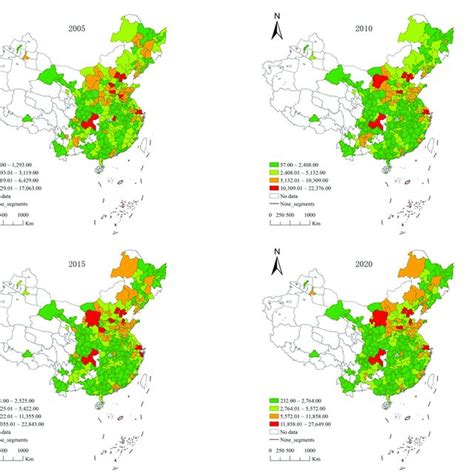 Temporal And Spatial Evolution Of Chinas Carbon Emissions In 2005 Download Scientific Diagram