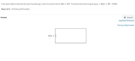 Solved It Has Been Determined That The Cost Of Producing X Chegg