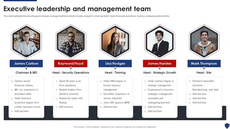 Security Officer Service Company Profile Executive Leadership And
