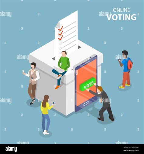 Flat Isometric Vector Concept Voting Online E Voting Election