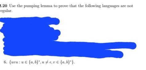 Solved 20 Use The Pumping Lemma To Prove That T