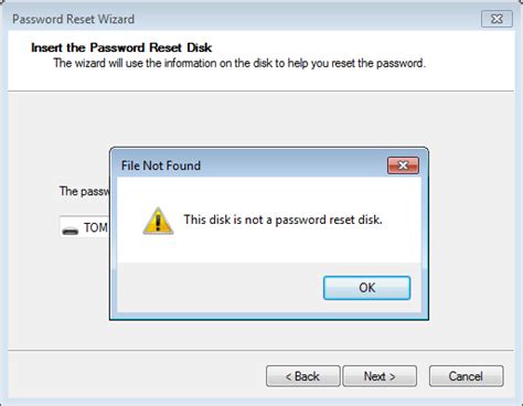 Solved This Is Not A Password Reset Disk Error