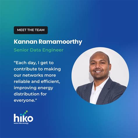 Hiko Energy Insights On Linkedin Welcome To Our Newest Team Member Kannan Ramamoorthy Who