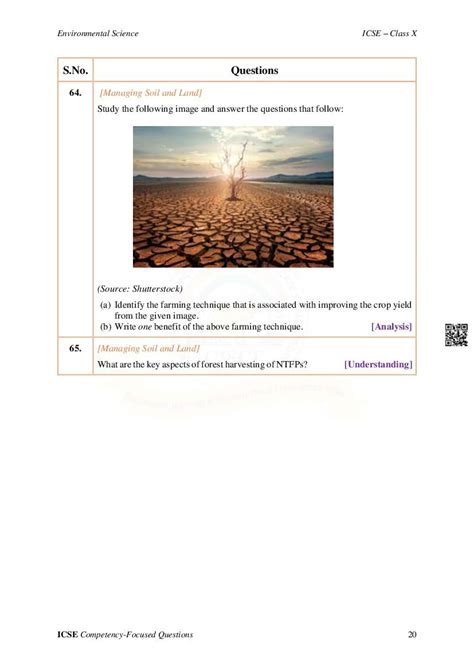 ICSE Competency Based Questions EVS Class 10 Competency Practice Questions AglaSem