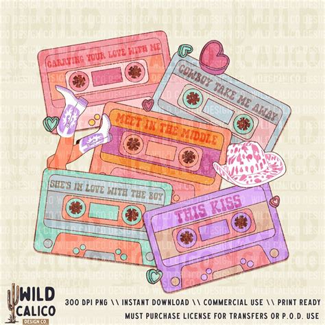 Valentines Country Cassette Tapes Western Instant Digital Download