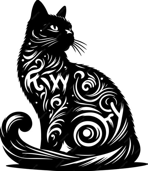 Premium Vector Cat Roxy Black Cat Silhouette With Vector Illustration