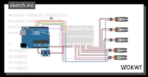 Rangkaian Virtual Robot Arm 5 Sendi Dengan Kendali Sensor Gyroscope