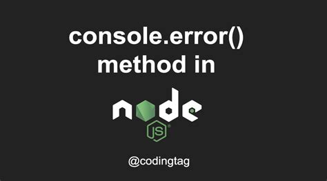 Consoleerror Method In Nodejs