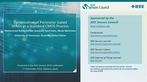 Optimization Of Perimeter Gated SPADs In A Standard CMOS Process YouTube