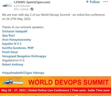 Glad To Share My Session Was Rated On Top Feel Good Factor Sricharan Vadapalli