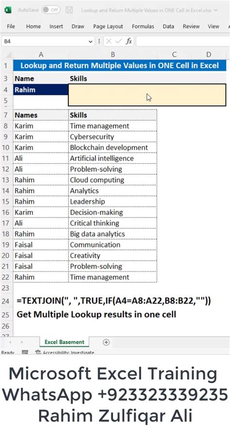 Lookup And Return Multiple Values In One Cell In Excel Get Multiple