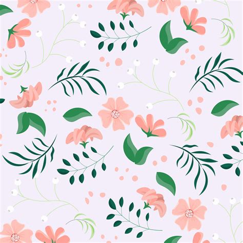 Abstract Flat Hand Draw Floral Pattern Background Vector 6644127