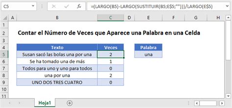 Contar El Número De Veces Que Aparece Una Palabra En Una Celda Excel
