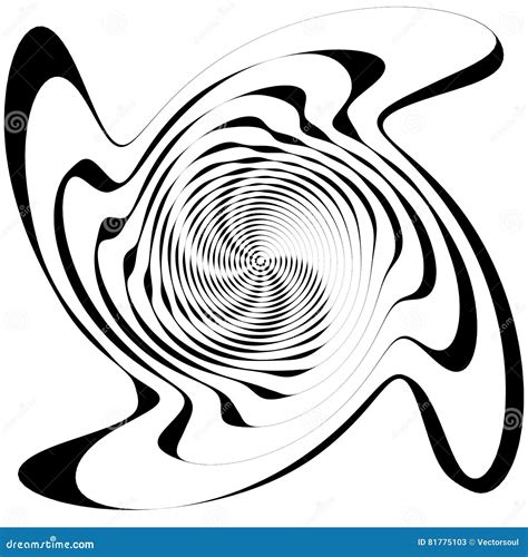 Asymmetric Spiral Shape Isolated On White Irregular Concentric Stock Vector Illustration Of