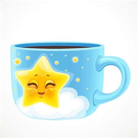 Grande Tasse En Céramique Bleue Avec Dessin Animé Mignon Bébé étoile