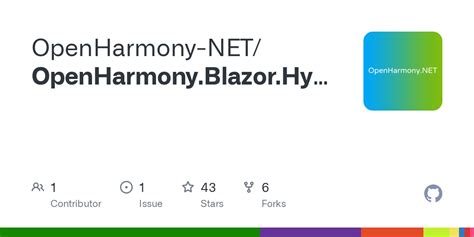 GitHub OpenHarmony NET OpenHarmony Blazor Hybrid