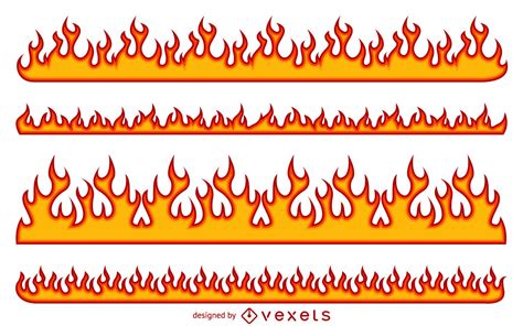 Descarga Vector De Conjunto De Ilustración De Llama De Fuego De Dibujos
