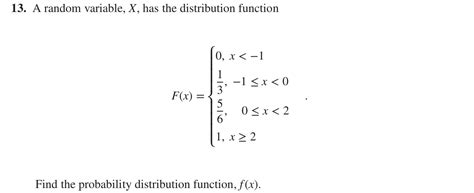 Solved A Random Variable X Has The Distribution Chegg