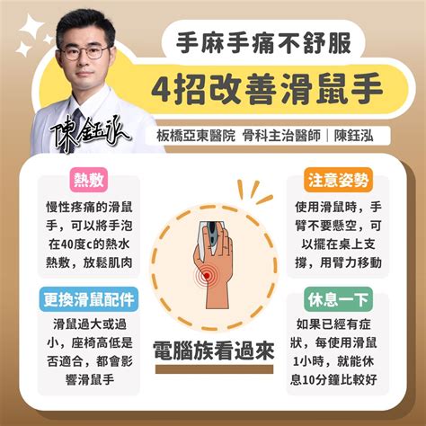 電腦族快看】滑鼠手痠痛麻，這4招幫你改善 鋼鐵爸爸 陳鈺泓醫師 板橋骨科推薦 脊椎專業 骨鬆骨折骨刺 運動傷害