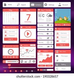 Flat User Interface Design Template Video Stock Vector Royalty Free