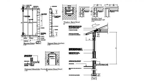 Facade Constructive Section And Structure Details Of Building Dwg File